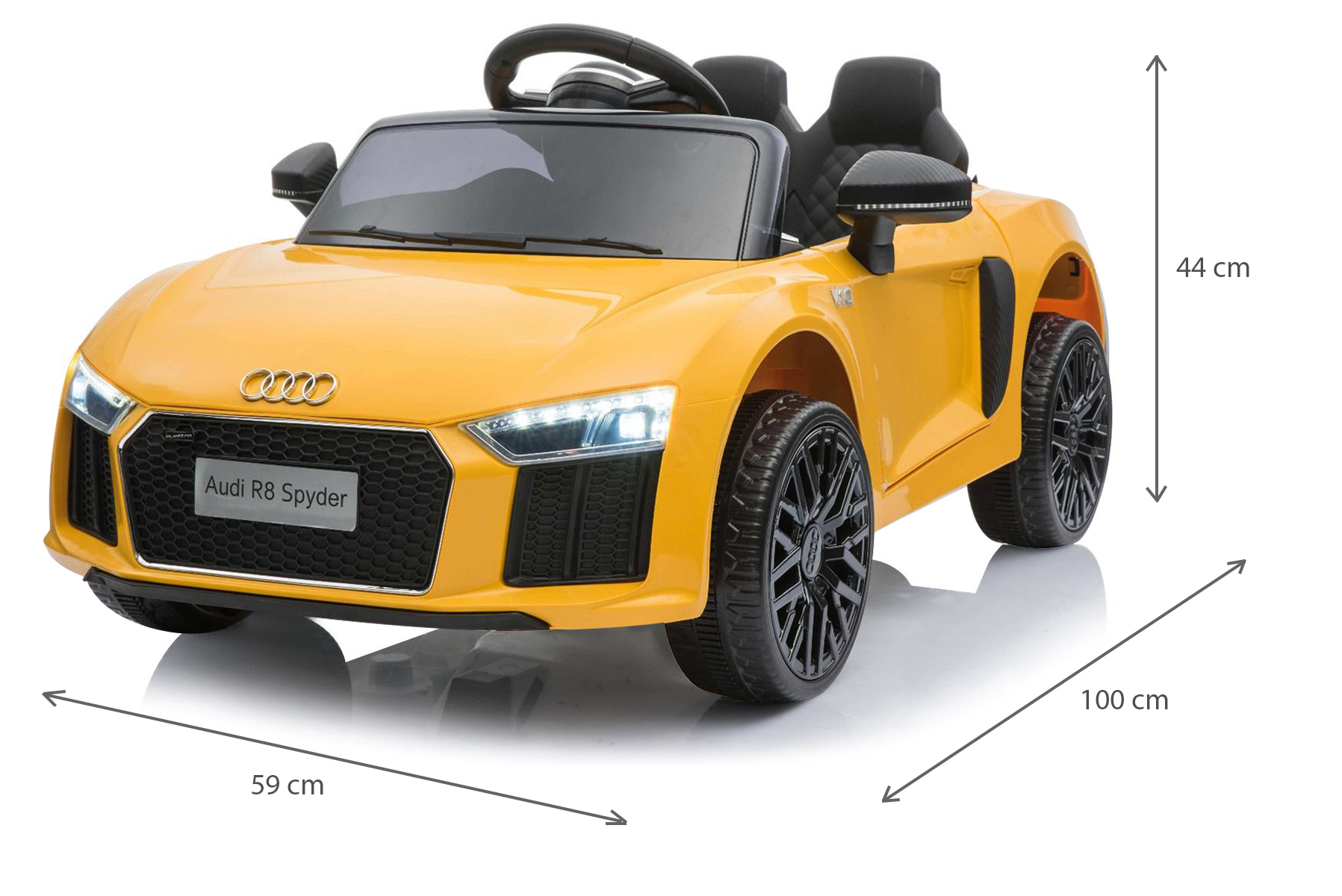 Giro elettrico per auto Audi R8 Piccolo, giallo, con licenza originale ...